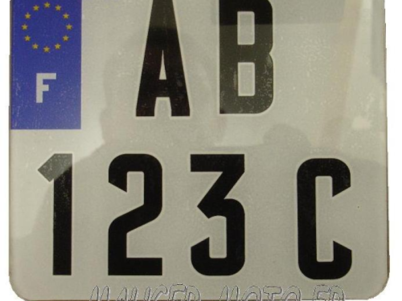 Ets Mauger - Plaque immatriculation 140 mm x 120 mm blanche