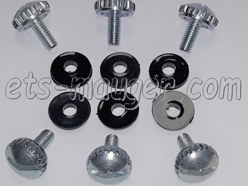 Ets Mauger - Vis carter + rondelle NOIR diam 5 mm Motobécane MBK (lot de 6)
